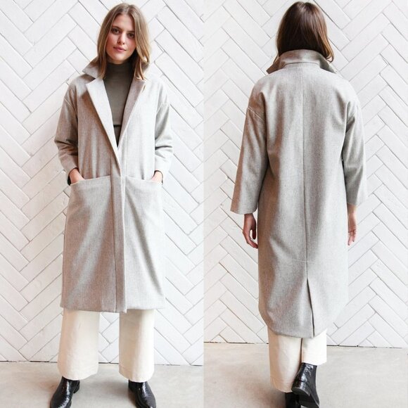 esby | Jackets & Coats | Esby Apparel Claire Wool Duster Coat In Light ...